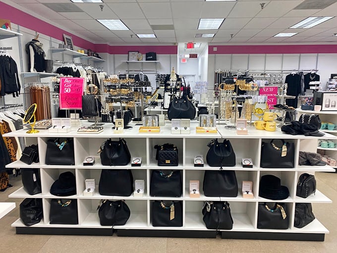 Handbag heaven isn't a myth&mdash;it's this display of perfectly arranged leather treasures. Each one whispering, "Take me home!"