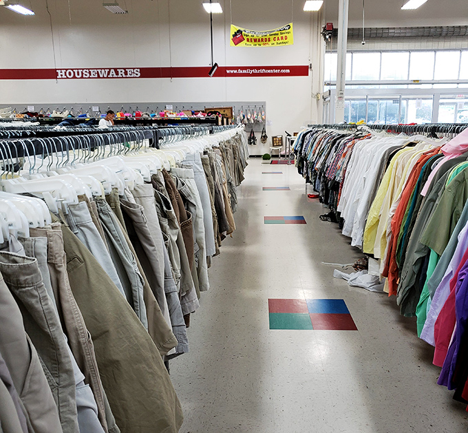 Clothing nirvana stretches to the horizon. These meticulously organized racks contain enough fashion history to dress a small nation.