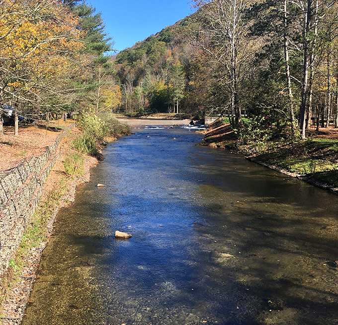 Kettle Creek meanders through like it's got nowhere important to be, which is exactly the point.