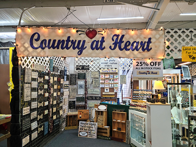 "Country at Heart" isn't just a booth name&mdash;it's a lifestyle philosophy displayed through charming signs that speak to your inner farmhouse decorator.