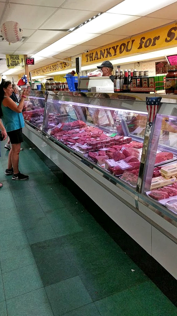 The butcher counter showcases cuts that would make any home chef swoon. Weekend dinner plans start right here!