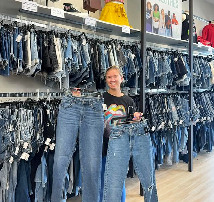 Denim heaven exists, and it's organized by size! Find your perfect pair without the usual "will these fit?" anxiety dance.