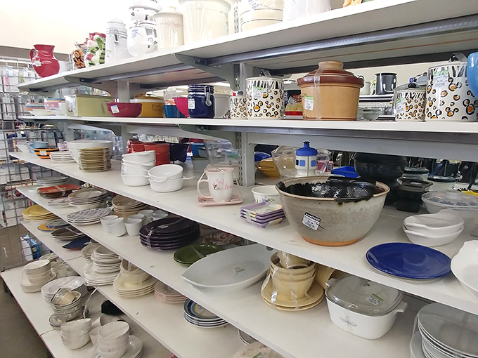 Someone's wedding china becomes your Tuesday night dinner plates – that's the circle of thrift.