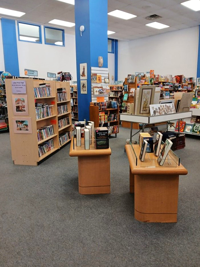 Literary paradise awaits! Neatly organized shelves offer everything from bestsellers to rare finds, all priced less than your morning latte.