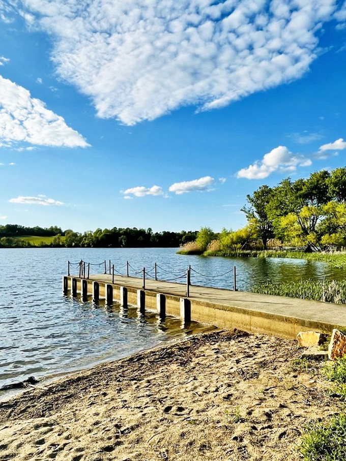 This humble dock invites adventure&mdash;a launching point for memories waiting to be made on Marsh Creek's welcoming waters.