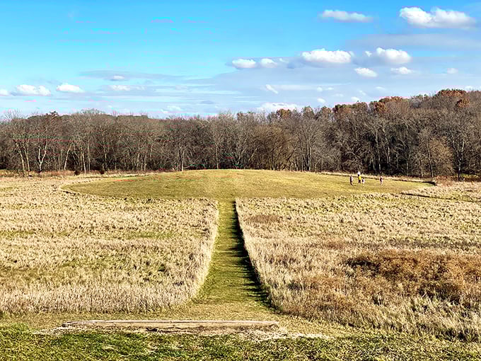 Not every treasure comes with a sign this clear. Aztalan's National Historic Landmark status speaks to its significance in American heritage.