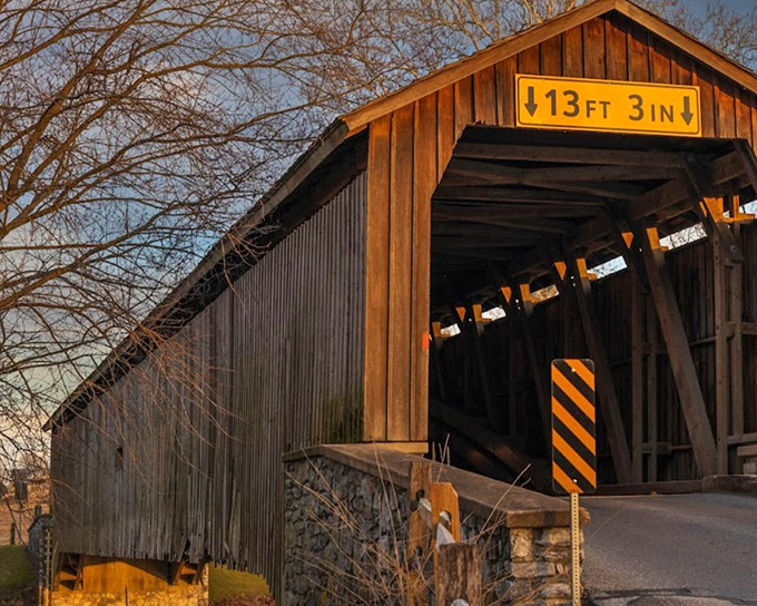 That clearance sign isn't kidding around&mdash;this bridge has humbled more than a few overconfident RV drivers.