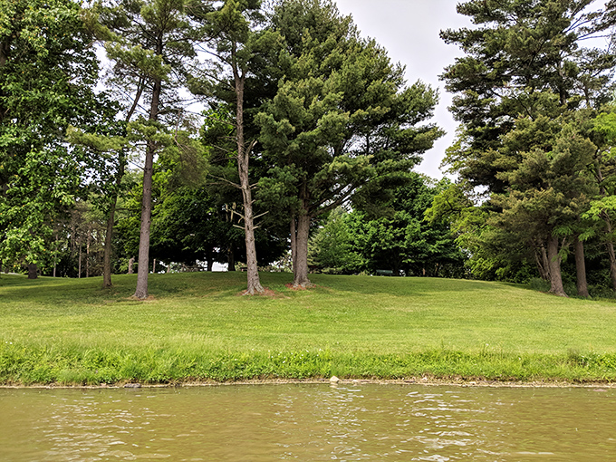 Nature's front row seats. The gentle slope to the water creates a natural amphitheater for the lake's daily performance.