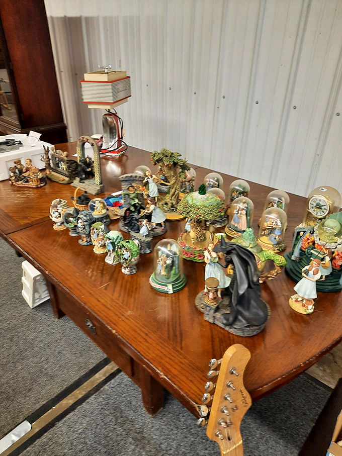 A collection of delicate figurines under glass domes &ndash; each one telling a story from another era.
