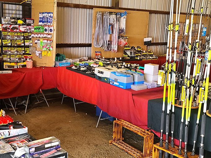 The fishing section isn't just selling gear&mdash;it's selling dreams of early mornings on the lake and "the one that didn't get away" stories.