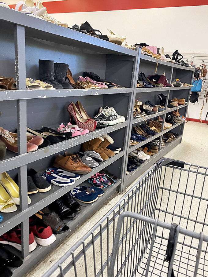The shoe section alone could outfit Imelda Marcos and still have options left over. Every pair tells a story waiting for its next chapter.