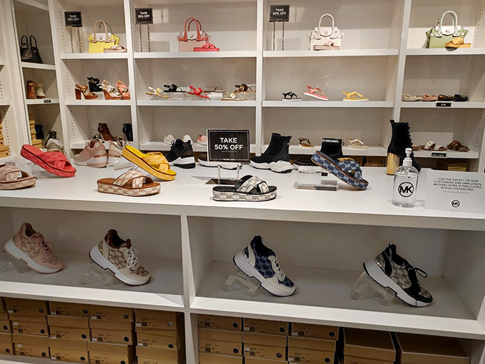 Where shoe dreams come true at 50% off. That "take an extra 50% off" sign is the retail equivalent of finding an extra fry at the bottom of the bag.