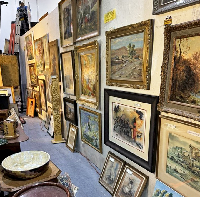 A gallery wall that would make museum curators envious. Each frame holds not just art, but stories waiting to be discovered.