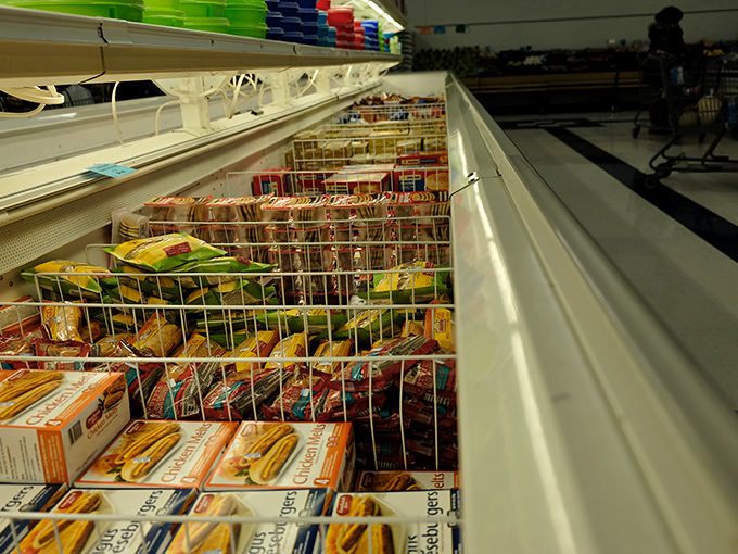 The frozen food section: where budget-conscious shoppers and last-minute dinner planners find common ground and uncommon savings. 