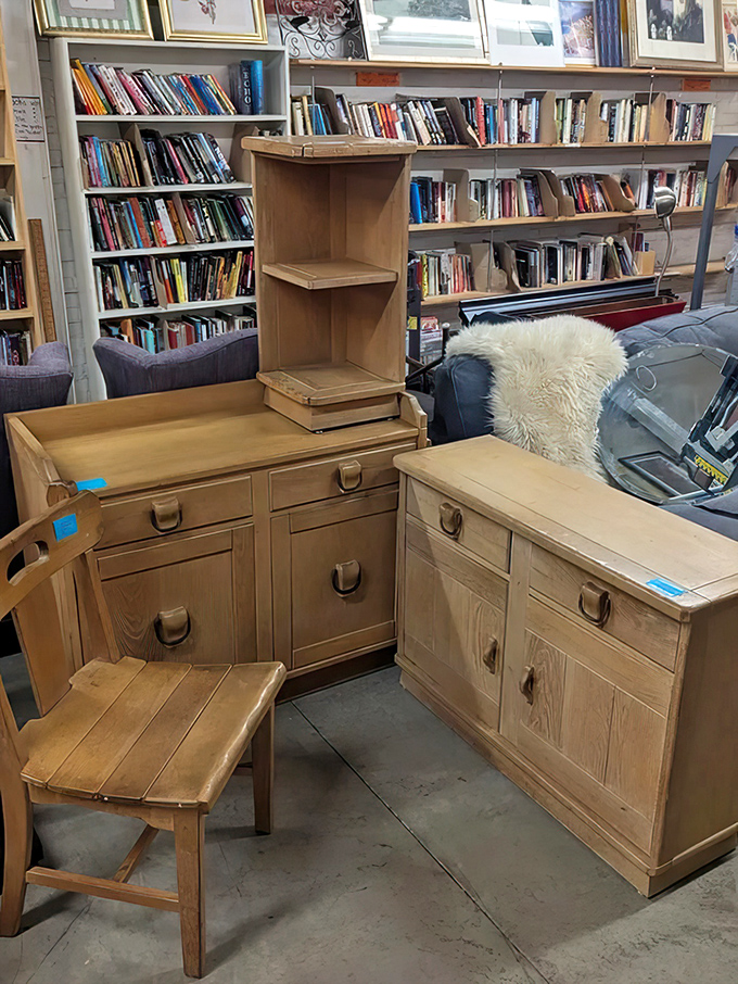 This wooden furniture set isn't just sturdy&mdash;it's a time capsule with drawers, telling stories of family dinners and homework sessions from decades past.