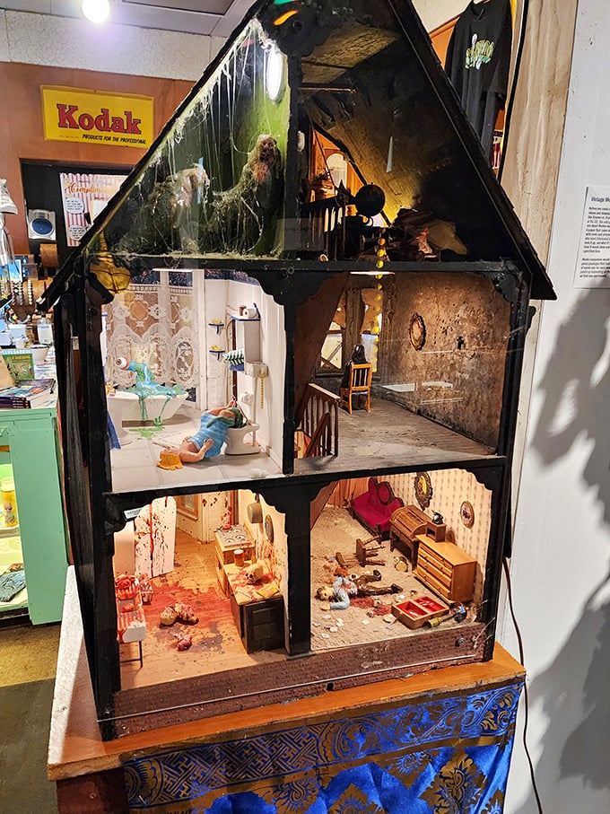 This dollhouse makes the Addams Family home look like a Pottery Barn catalog. Miniature mayhem at its most meticulous.