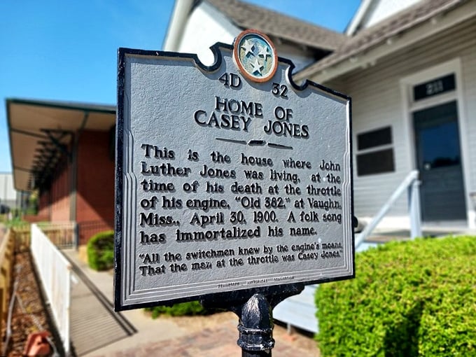 This unassuming historical marker tells the tale of America's most famous railroad hero&mdash;proof that legends sometimes begin with simple metal plaques.
