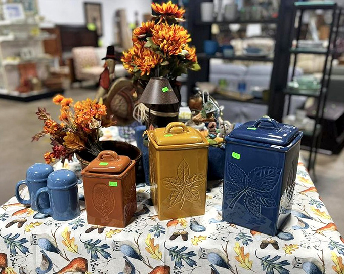 Colorful ceramic canisters stand ready to organize a kitchen while adding personality&mdash;yesterday's treasures becoming tomorrow's conversation pieces.