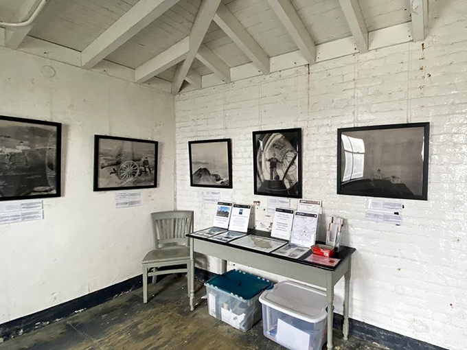 Inside the keeper's quarters, where history whispers from every weathered board and faded photograph.