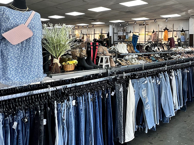 The denim wall &ndash; where jeans from premium brands find their second chance at love with your legs, all without the premium price tag.