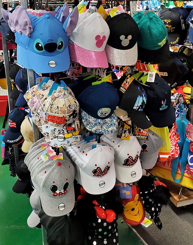 Disney character hats without the Disney prices? That blue Stitch cap is practically calling your name.