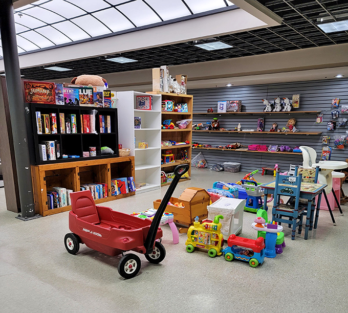 A red Radio Flyer wagon anchors a toy section where board games still have all their pieces&mdash;a miracle rivaling the loaves and fishes.