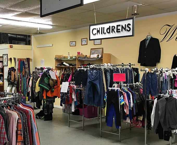 The children's section offers a rainbow of possibilities for growing kids, proving that style doesn't need a trust fund—just a savvy parent with an eye for value.