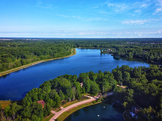 Chippewa Lake shimmers like a sapphire amid Ohio's emerald landscape. The perfect spot for contemplation or adventure, depending on your mood.