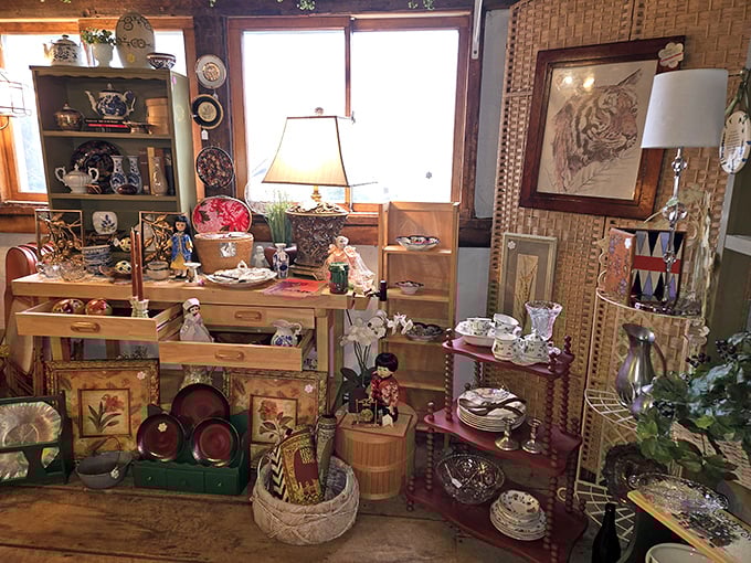 Every corner reveals a new treasure trove. This room is like your eccentric great-aunt's collection, if she had impeccable taste.