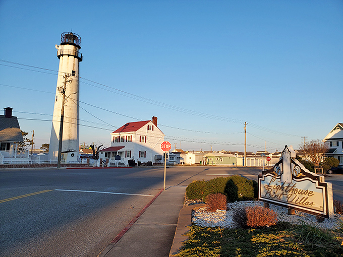 The lighthouse stands proudly at the crossroads, as if to say "You're now entering Delaware &ndash; and yes, it's worth the trip!"