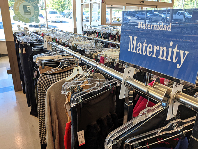 The maternity section offers stylish options for moms-to-be without the boutique prices. Fashion that accommodates growing bumps without depleting growing savings accounts.