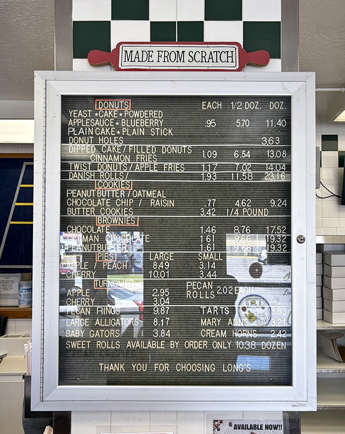 "Made From Scratch" isn't just a sign&mdash;it's a philosophy. This menu board has witnessed countless first-timers experiencing decision paralysis.