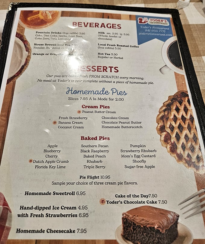 When your dessert menu reads like a love letter to homemade pies, you know you're in trouble.