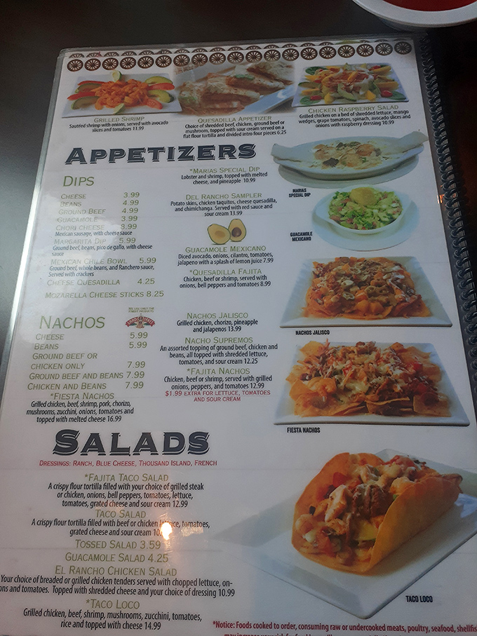The menu reads like a love letter to authentic Mexican cuisine, with pineapple fajitas stealing the spotlight.