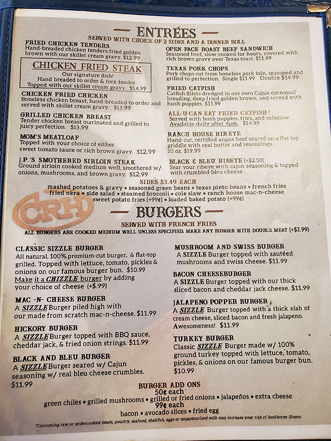 This menu isn't just a list of food&mdash;it's a roadmap to happiness. The "Awesomeness!" declaration next to the Jalape&ntilde;o Popper Burger isn't false advertising.