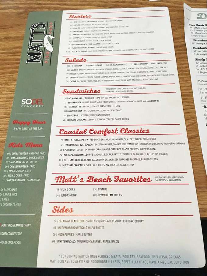 This menu isn't just a list of dishes &ndash; it's a maritime treasure map where X marks the spot for lobster rolls and seafood nirvana.