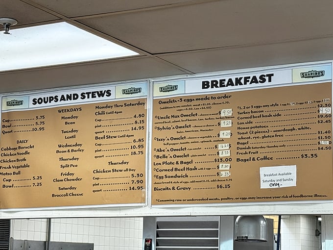 A menu board that reads like poetry to the hungry. Daily soup specials create their own rhythm to the week, with regulars planning visits accordingly.