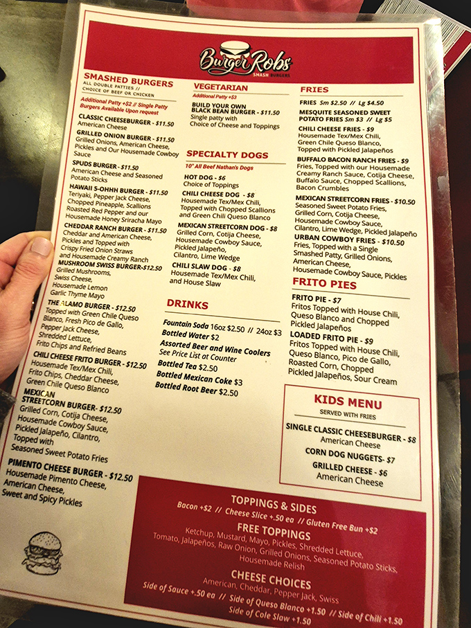 Reading this menu is like browsing a love letter to burger possibilities. Decision paralysis has never been so delicious.
