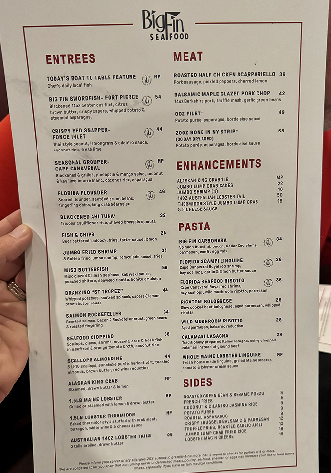 This menu reads like a coastal road trip through Florida, with each dish a delicious postcard from the state's seafood havens.