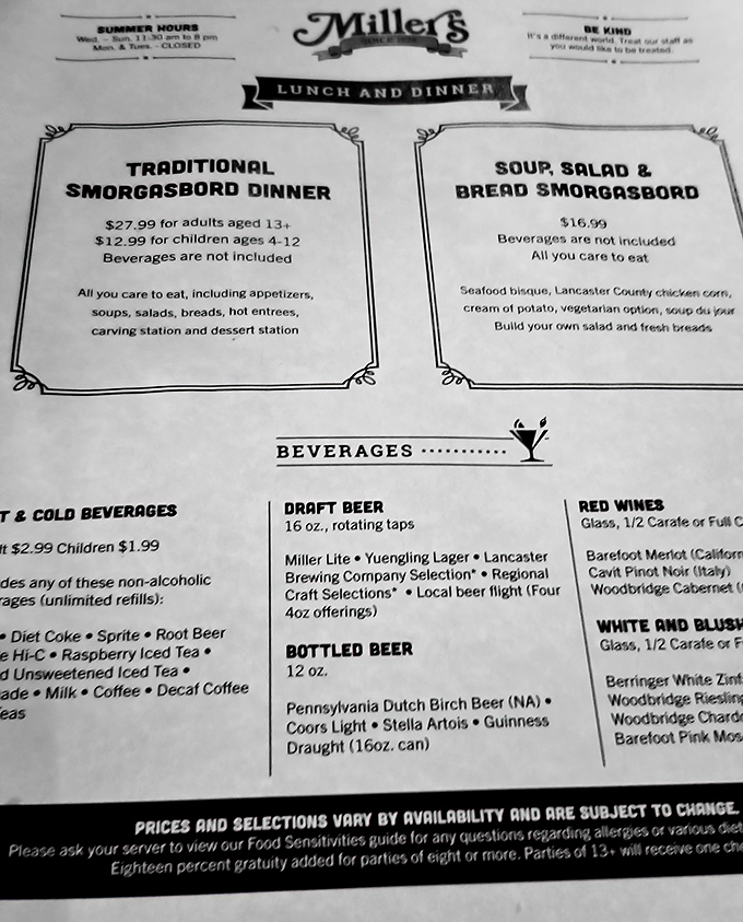 The menu lays out the battle plan for your taste buds' impending adventure. Choose your own culinary destiny&mdash;traditional or lighter fare.