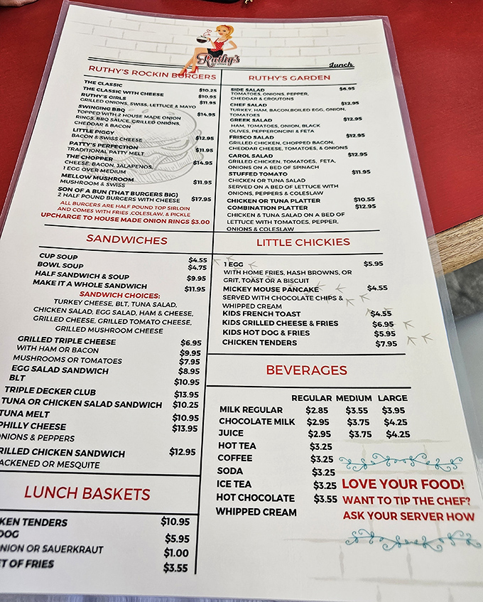 The menu reads like a love letter to American breakfast, promising satisfaction with every single item.