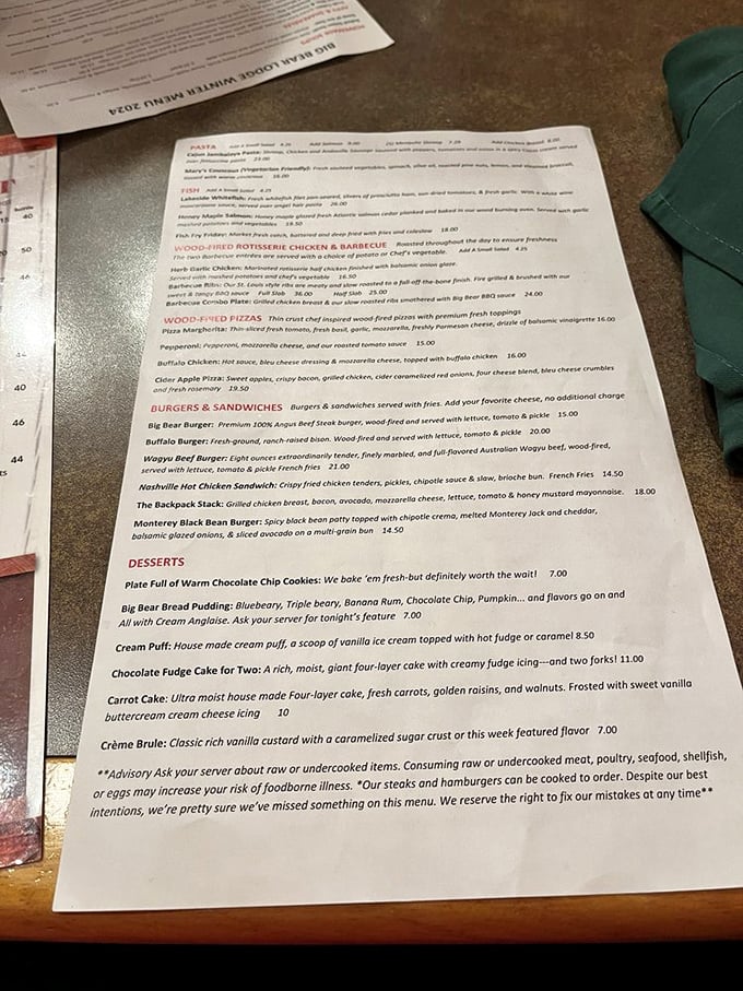 That menu reads like a love letter to everything your mother warned you about eating too much of.