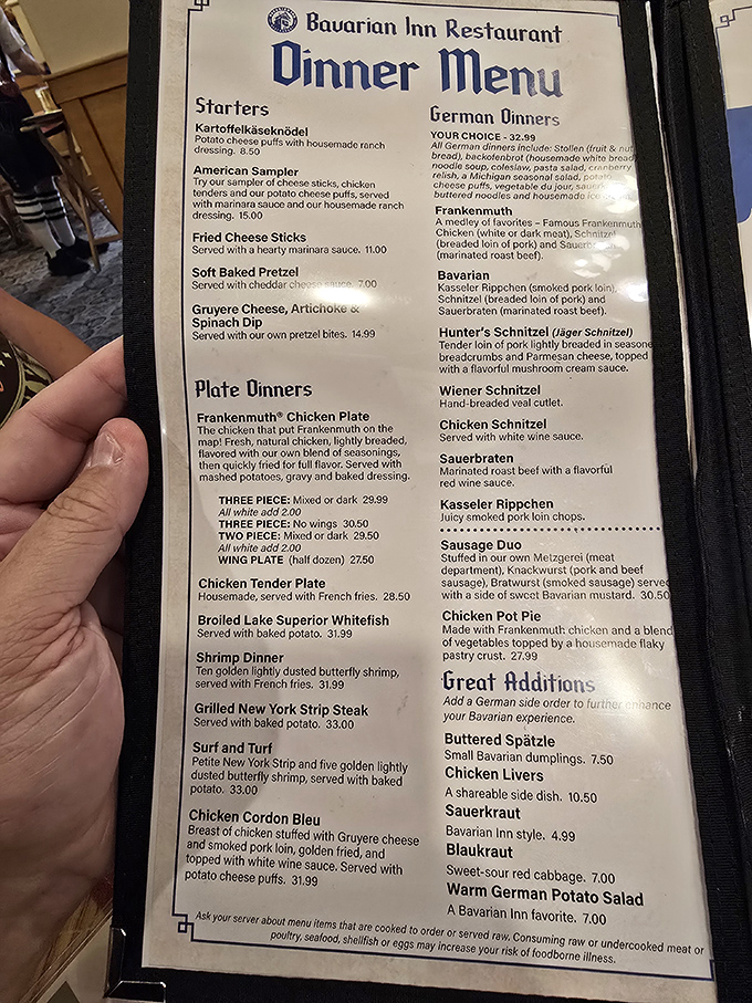 The menu reads like a love letter to German cuisine, with enough comfort food options to make your cardiologist wince and your stomach cheer.