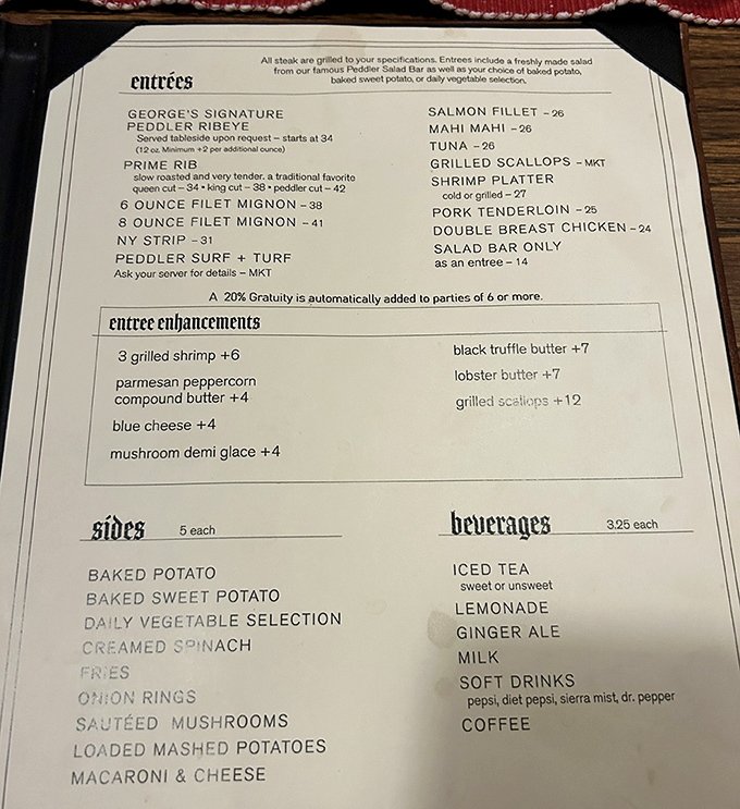 A menu that gets straight to the point: exceptional steaks, seafood worth traveling for, and sides that refuse to be upstaged.