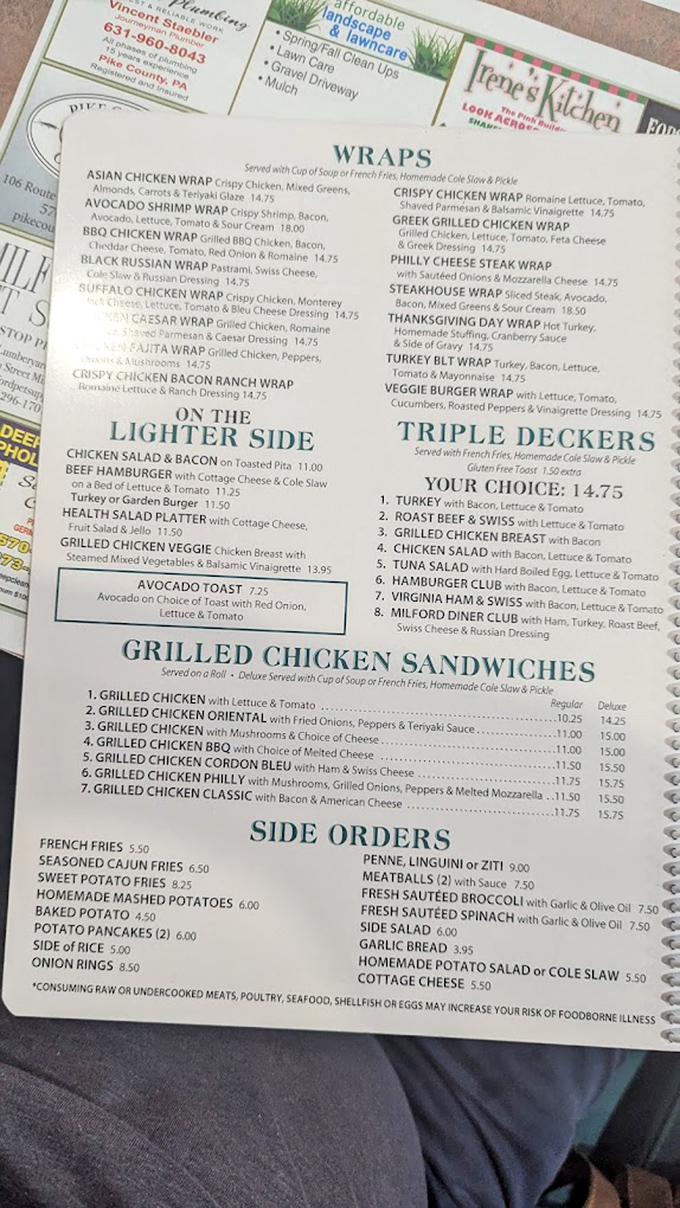 The menu at Milford Diner isn't just extensive&mdash;it's practically a novel with chapters dedicated to every comfort food craving imaginable.