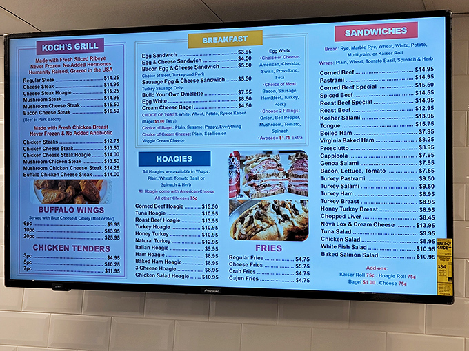 Decision paralysis never tasted so good. Koch's extensive menu board offers everything from breakfast classics to their legendary hoagies and specialties.