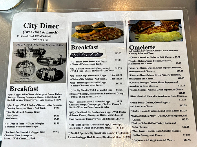 This menu isn't just a list of food&mdash;it's a roadmap to happiness. The Big Biscuit special practically winks at you from the page.