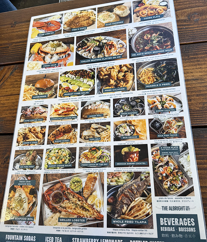 This menu isn't just a list&mdash;it's a maritime treasure map where X marks the spot for your next seafood obsession.