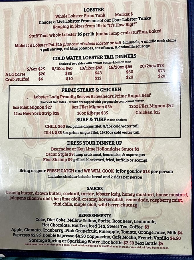 That menu board reads like a love letter to anyone who's ever dreamed of drowning in butter.