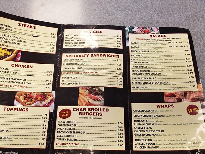 The menu at Chubby's reads like a love letter to Philadelphia street food. Decisions, decisions &ndash; though we all know what you're really here for.